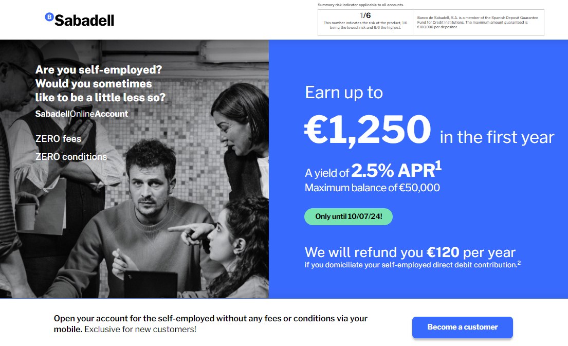 Banco Sabadell's Digital Account for Self-Employed Individuals ...